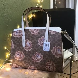 Coach | Bags | Coach Signature Rose Print Carryall | Poshmark